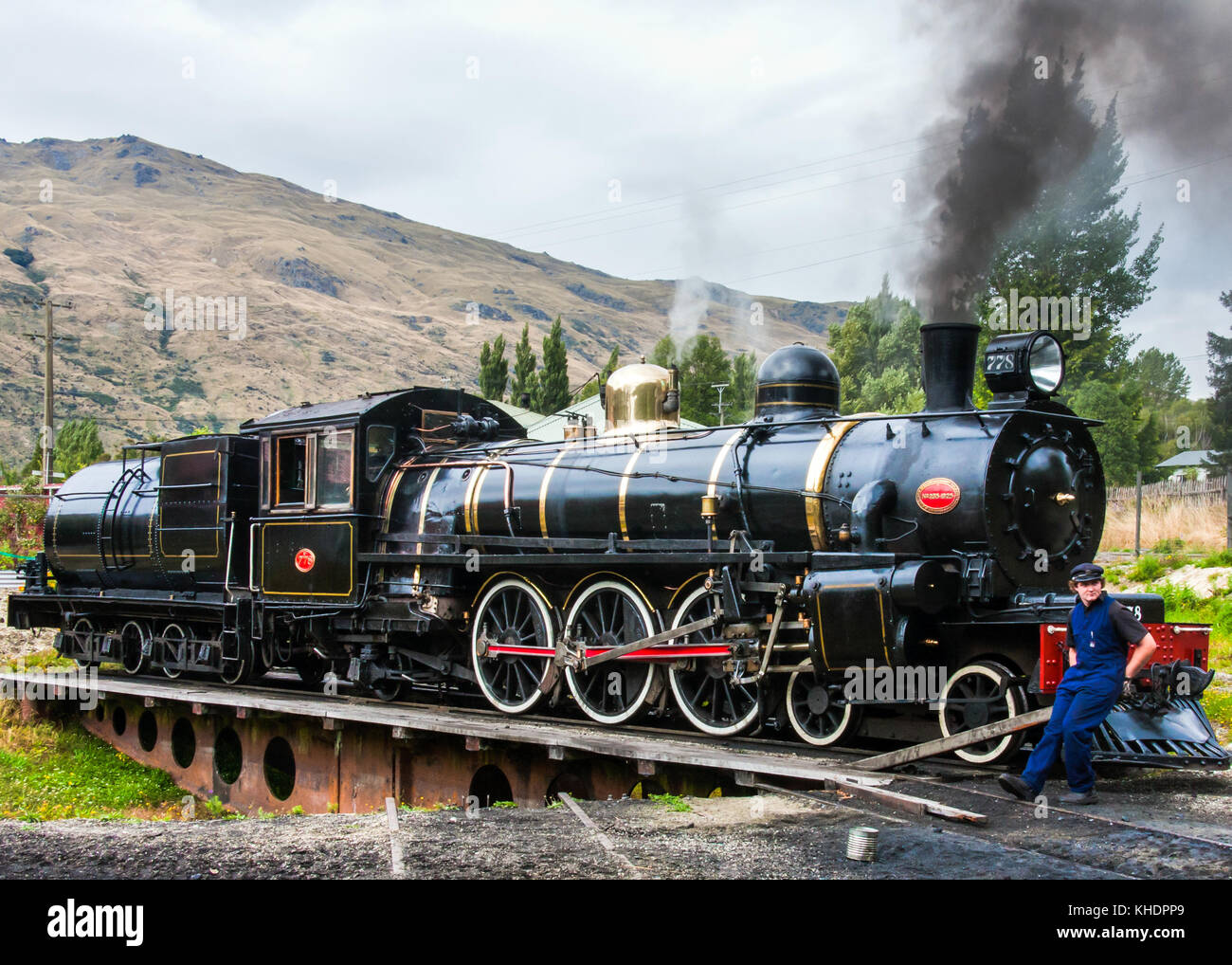 The Kingston Flyer, steam engine locomotive, South Island, New Zealand ...