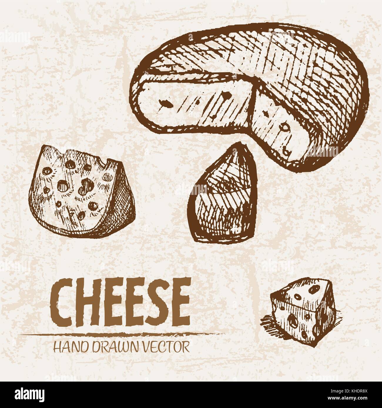 Digital vector detailed line art sliced cheese with slices hand drawn ...