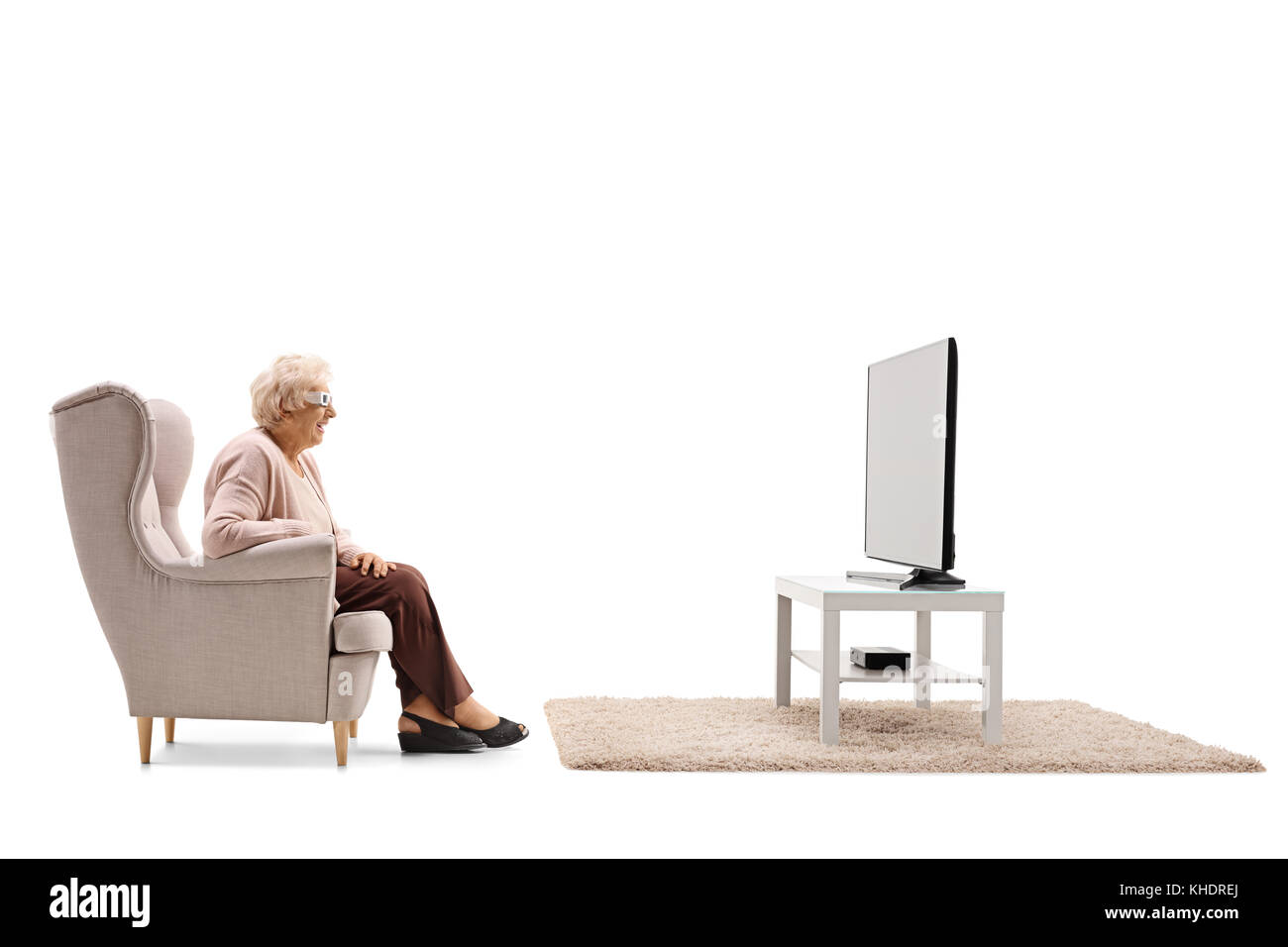 Elderly woman wearing in Cut Out Stock Images & Pictures - Alamy