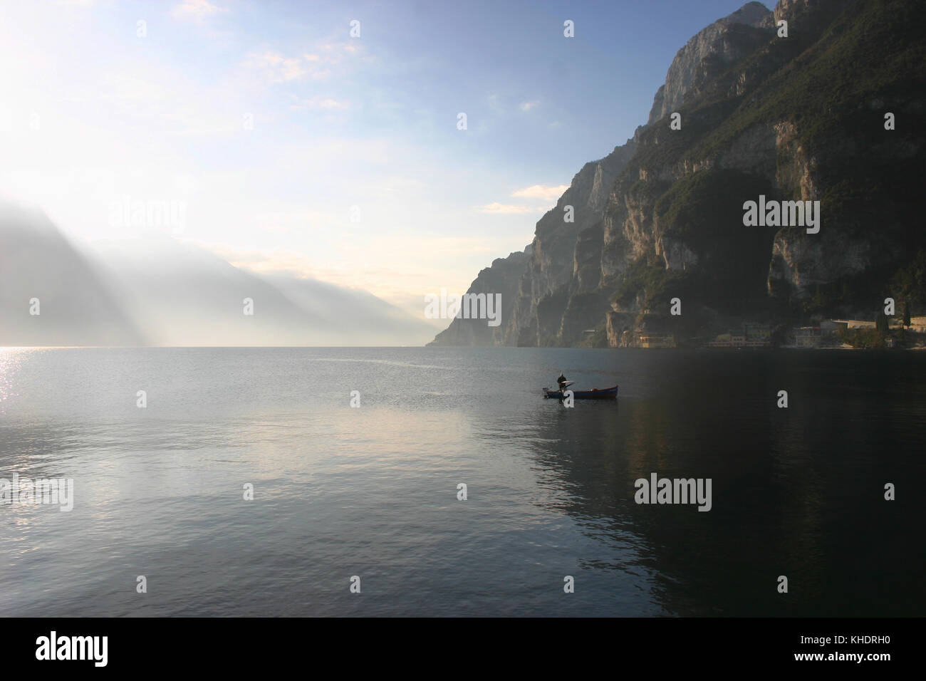 Fishing boat on Lake Garda Stock Photo - Alamy