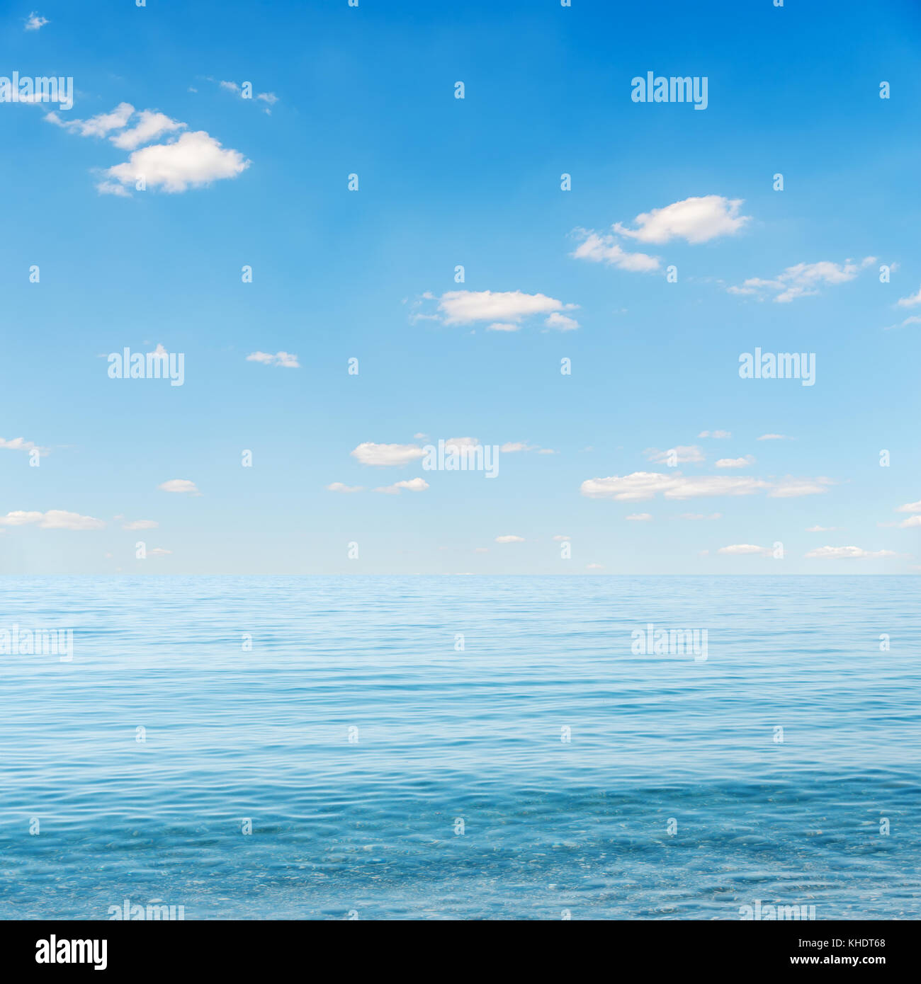 blue sea and sky with clouds Stock Photo - Alamy
