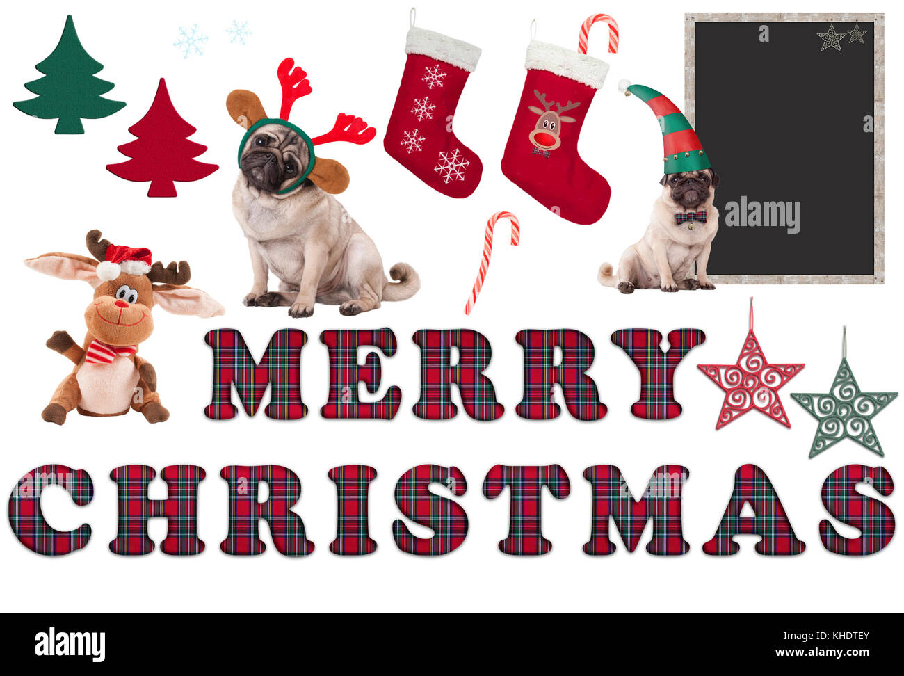 cute Christmas elements and objects isolated on white background Stock ...