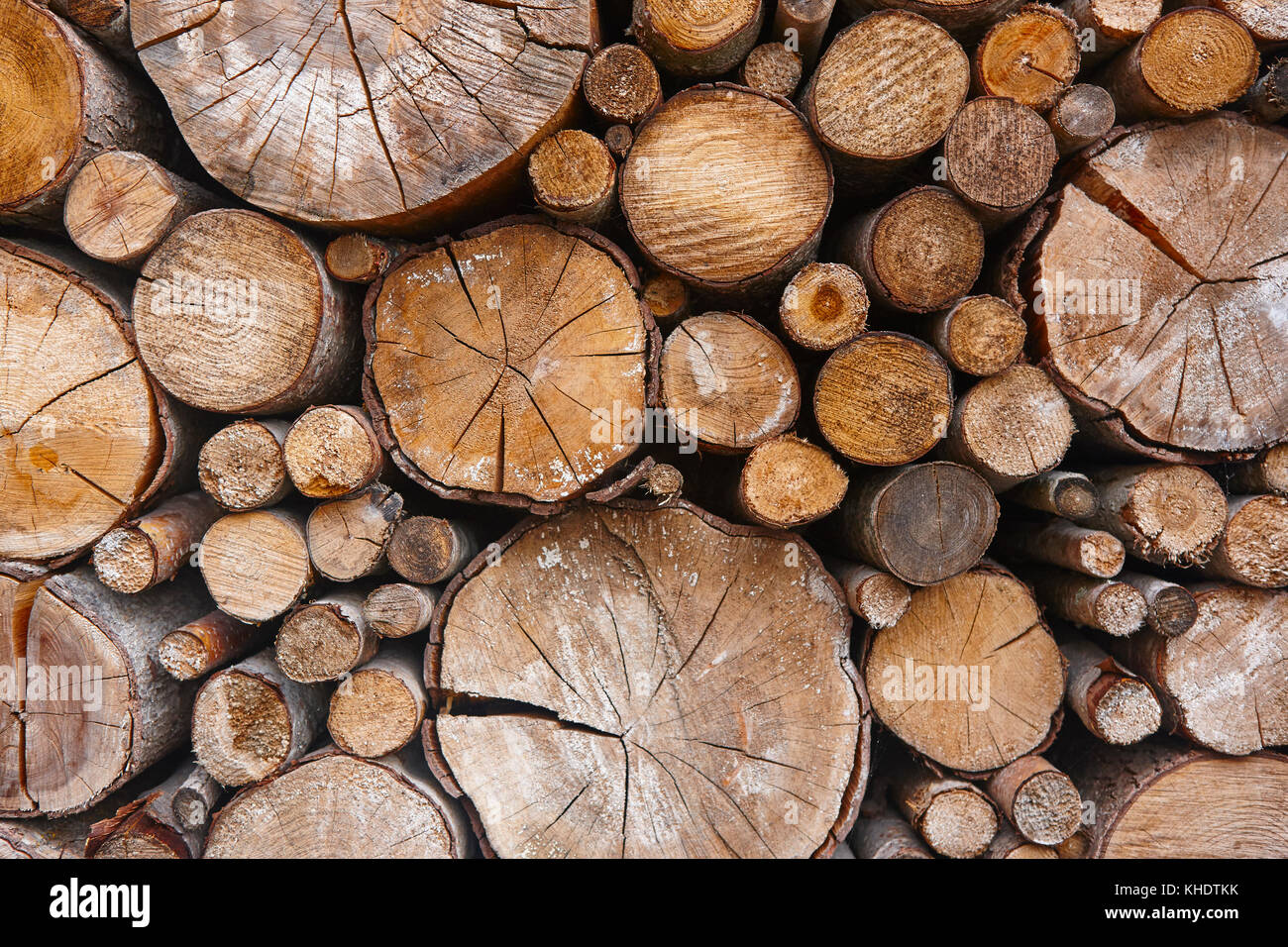 Stacked tree trunks detail. Finland lumber industry. Nature background ...
