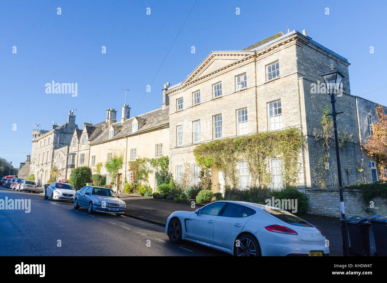 Cotswold stone houses in Cecily Hill in the Cotswold market town of ...