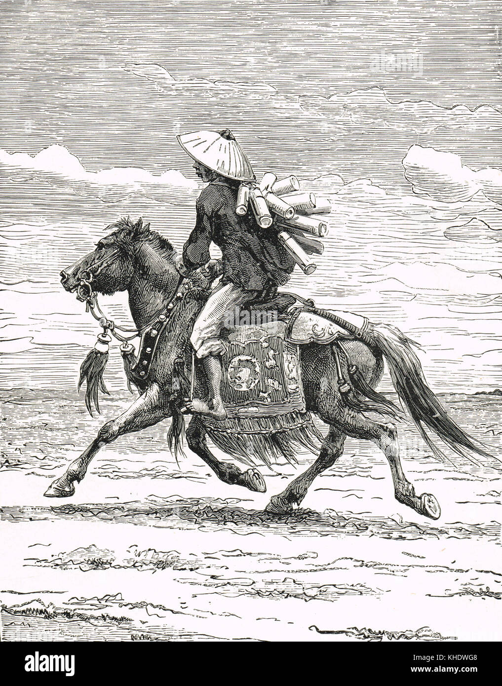 A Postman of Anam, (Vietnam), 19th century Stock Photo - Alamy