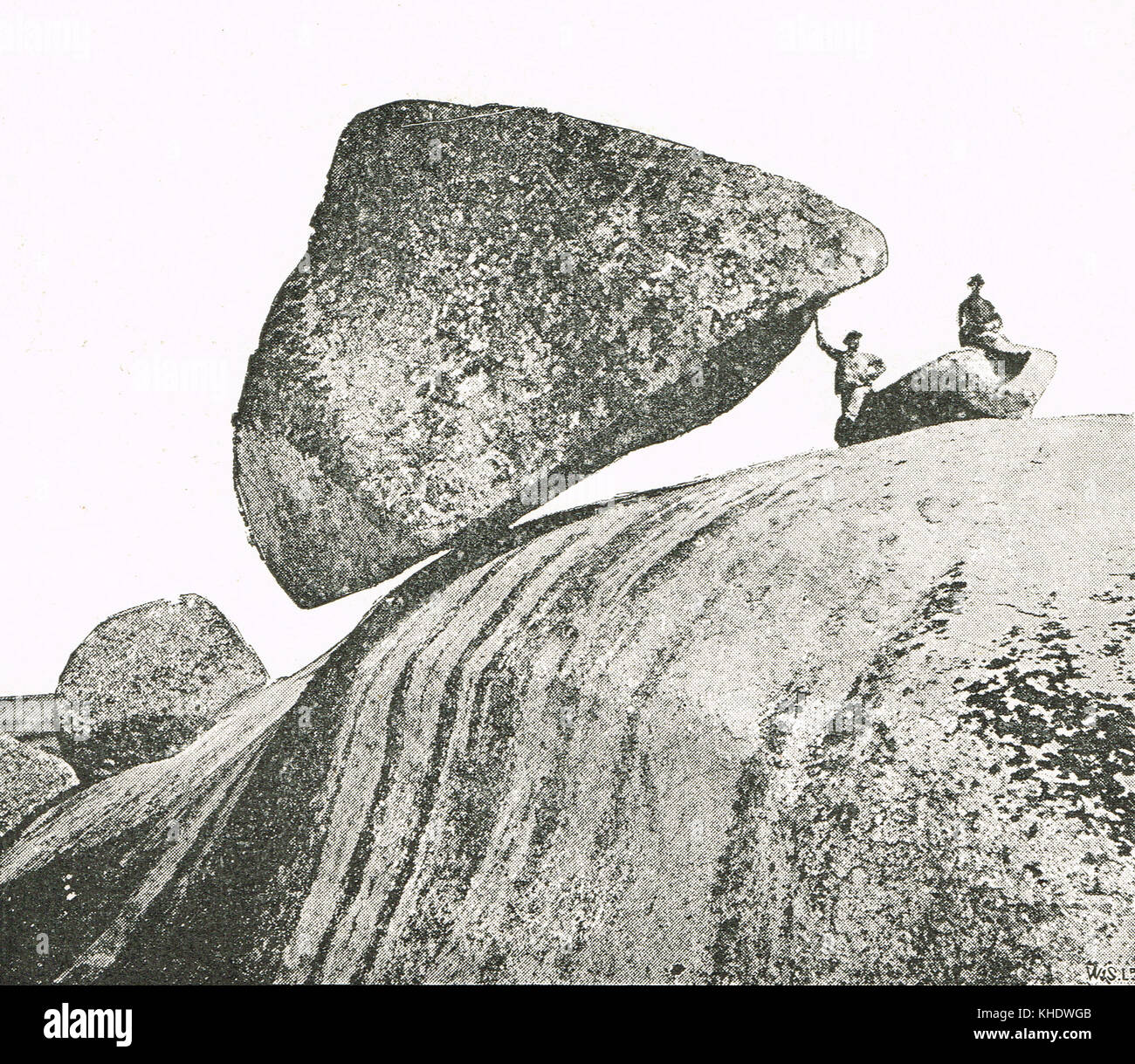 Giant Rocking Stone, 19th century image Stock Photo - Alamy
