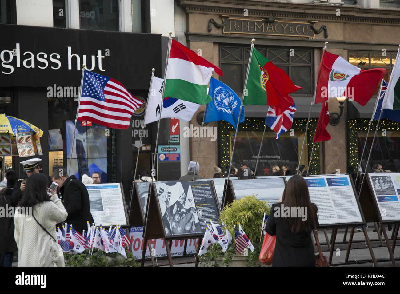 Veterans Day display of national flags of countries allied with the USA ...
