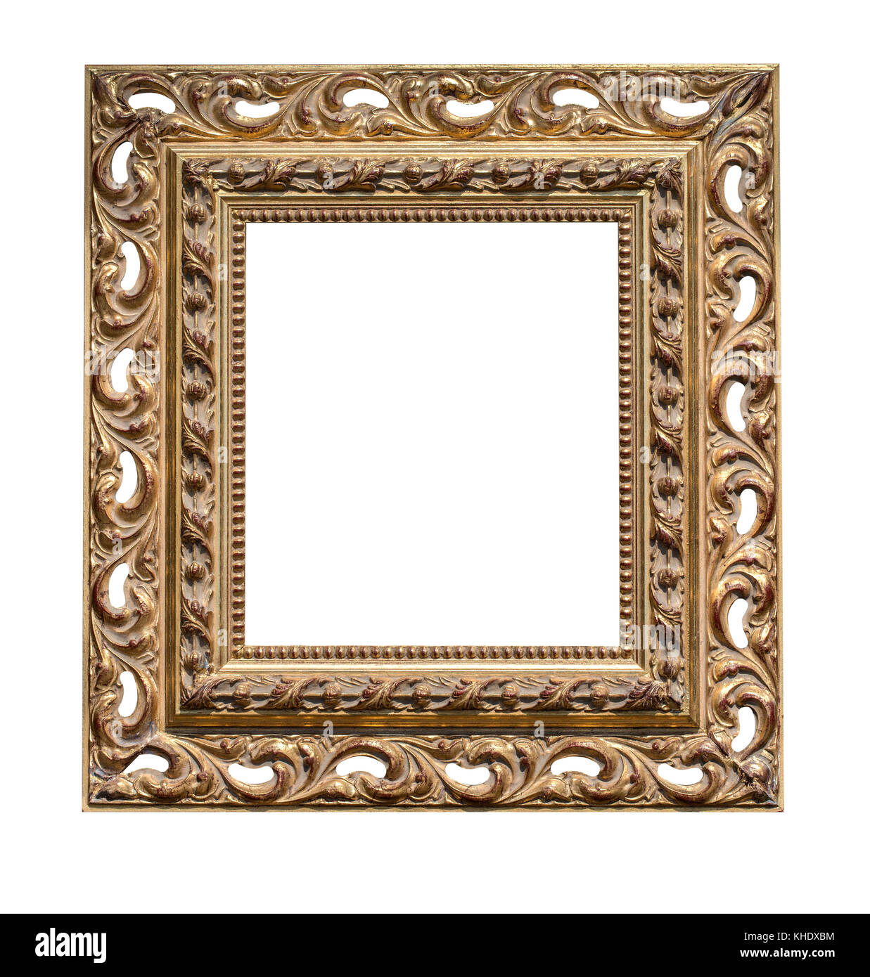 Old picture frame on white background Stock Photo - Alamy