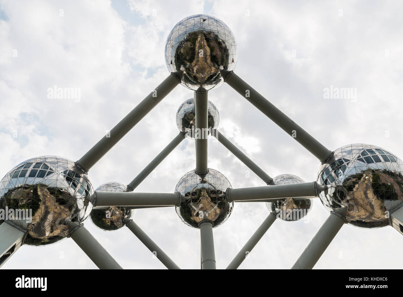 Brussels, Belgium - August 27, 2017: Atomium, famous structure in the ...