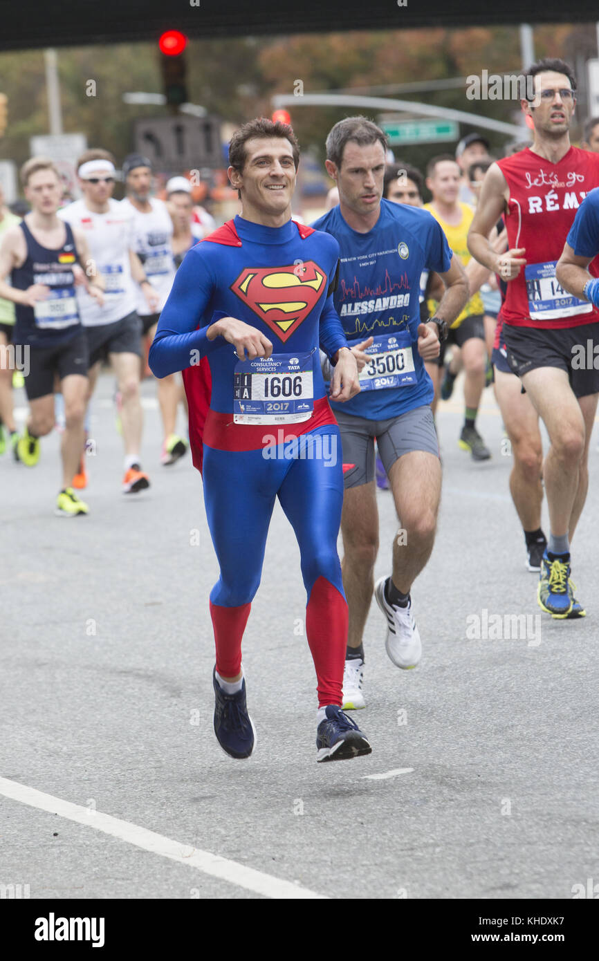 Runners pass through Park Slope, Brooklyn during the first leg of the ...