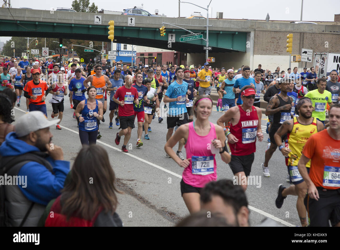 Runners pass through Park Slope, Brooklyn during the first leg of the ...