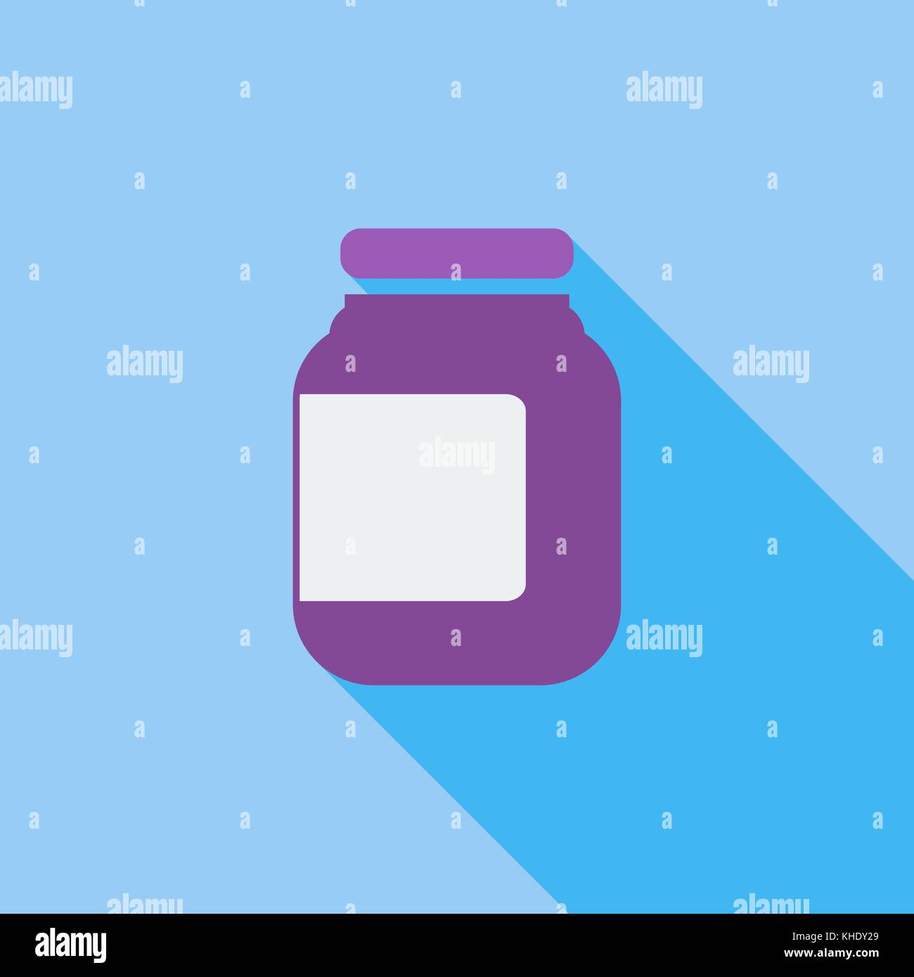 Jar icon. Flat vector related icon with long shadow for web and mobile ...