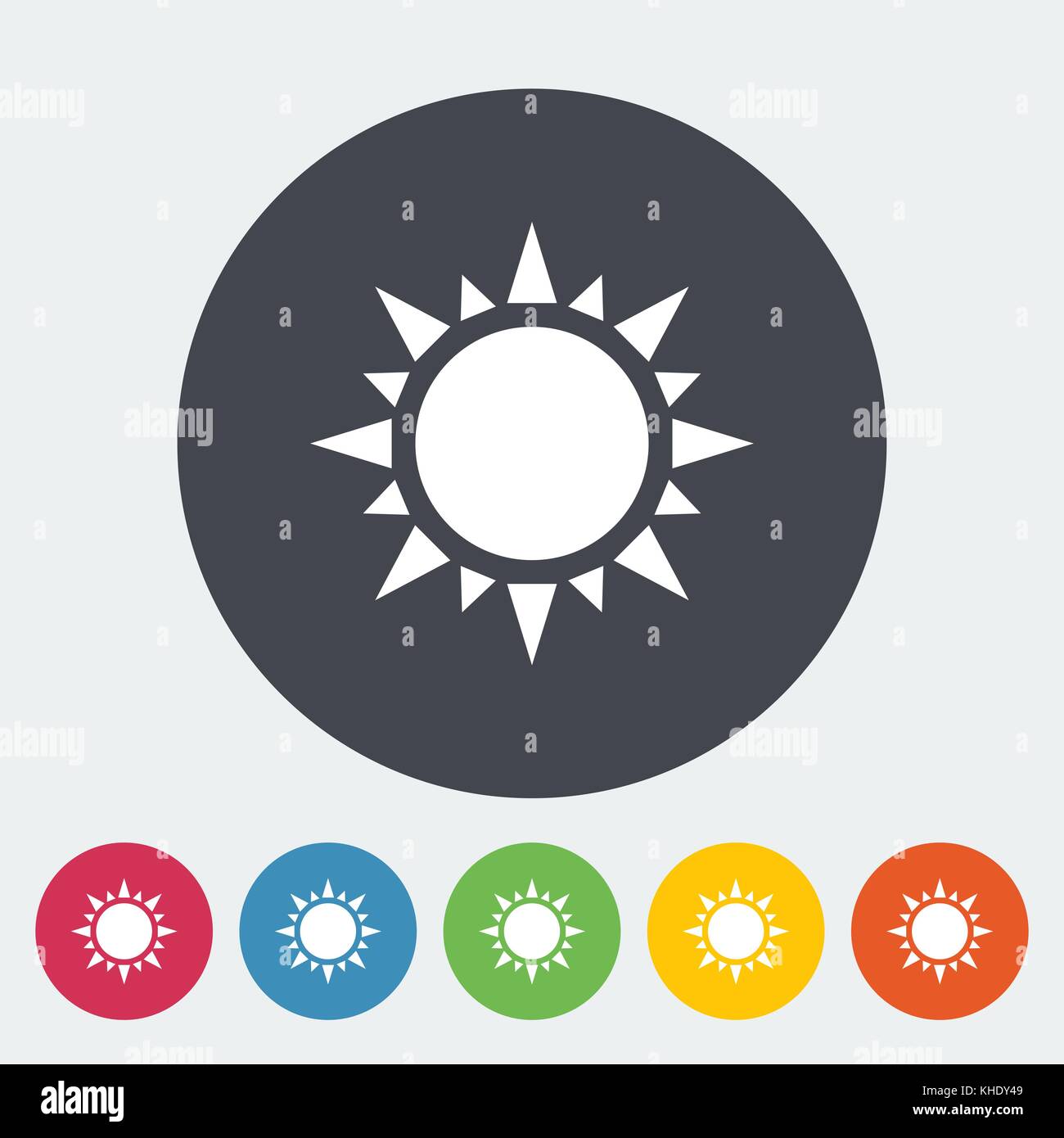 Sun. Single flat icon on the circle. Vector illustration Stock Vector ...