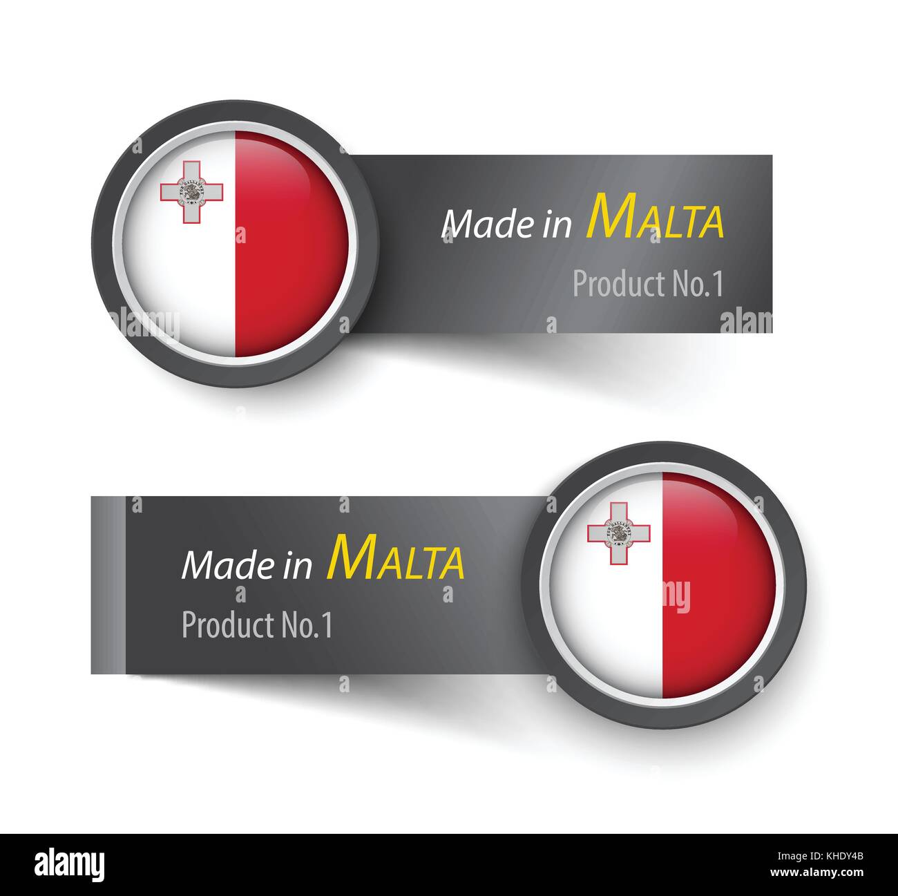 Flag icon and label with text made in Malta Stock Vector Image & Art ...