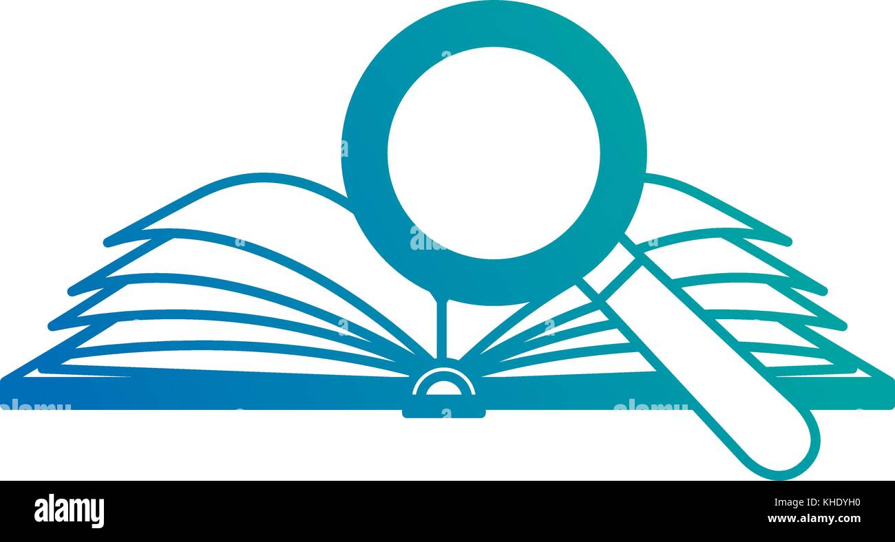 text book with magnifying glass vector illustration design Stock Vector ...