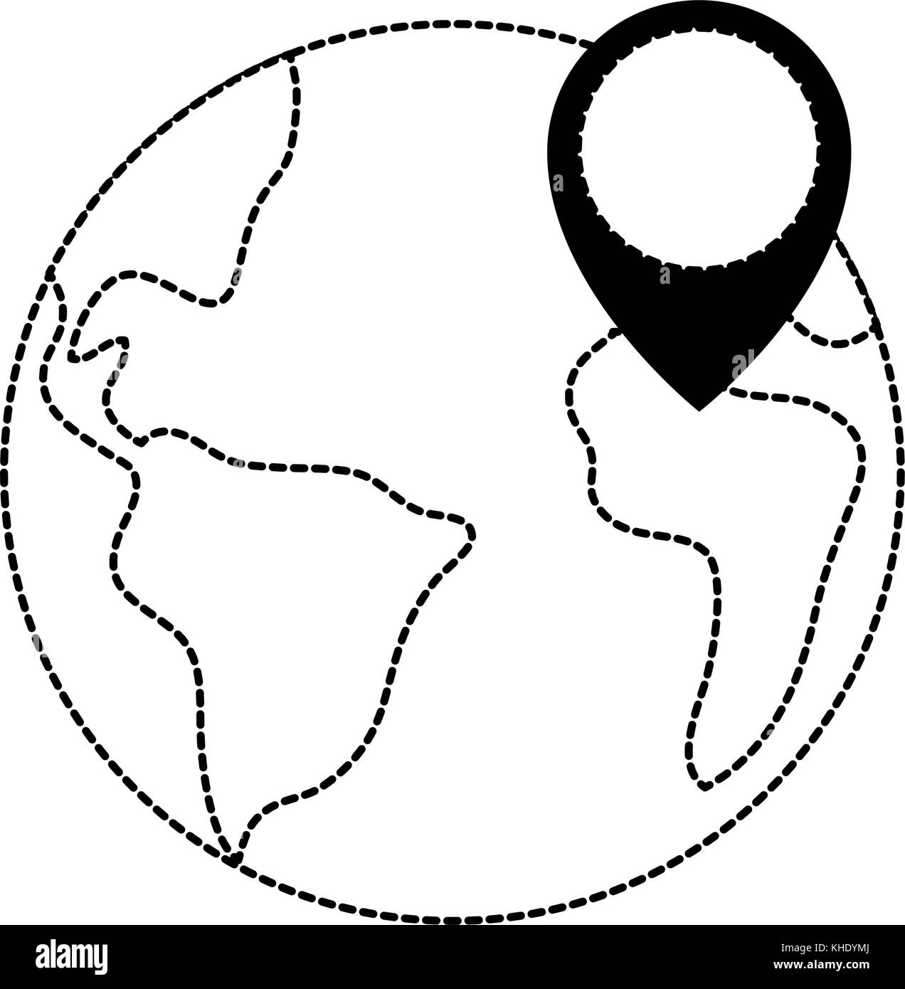 world planet earth with pin pointer vector illustration design Stock ...