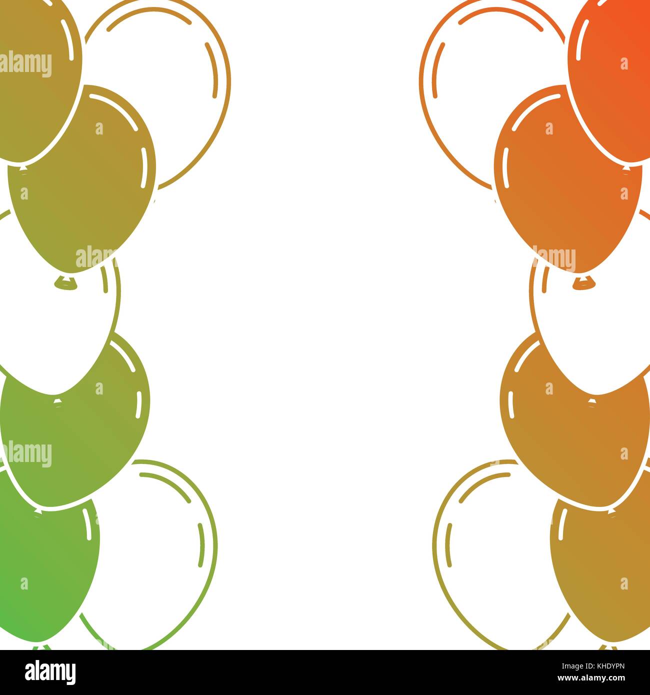 festive border balloons for decoration party card Stock Vector Image ...