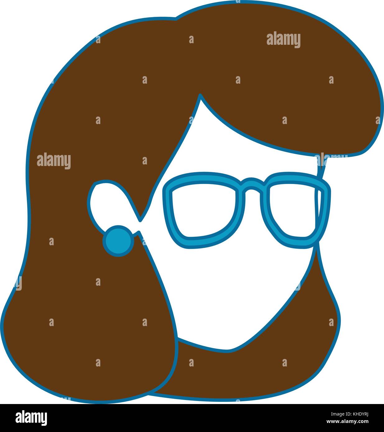 beautiful teacher female head avatar character vector illustration ...