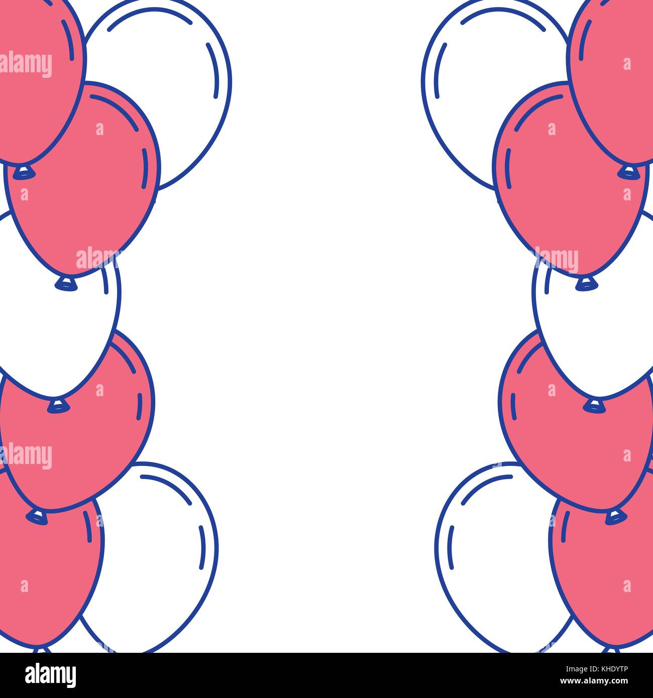 festive border balloons for decoration party card Stock Vector Image ...