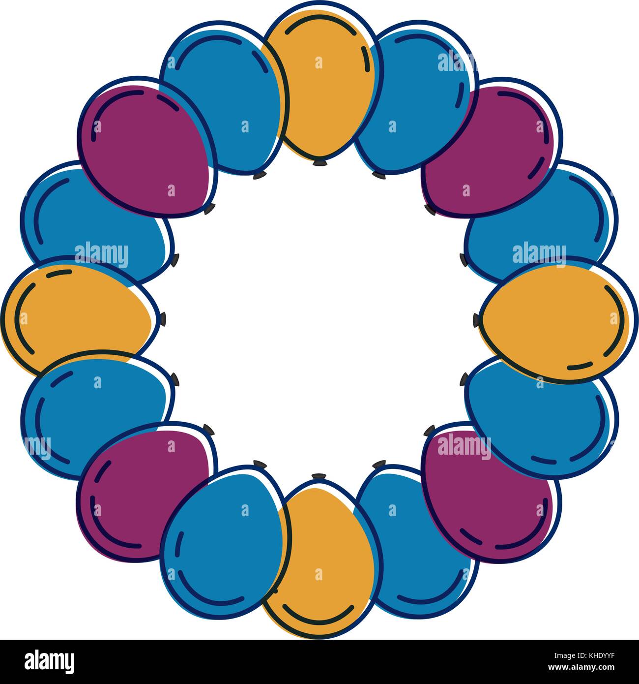 lovely balloons circle trendy ideal for celebration festive Stock ...