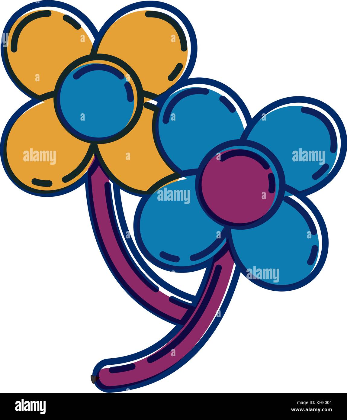 Two flower stems Stock Vector Images - Alamy