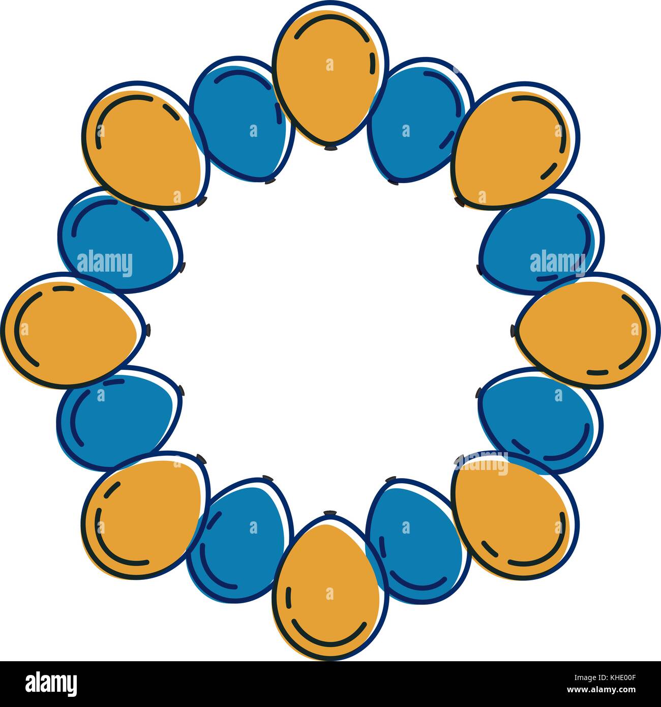 lovely balloons circle trendy ideal for celebration festive Stock ...