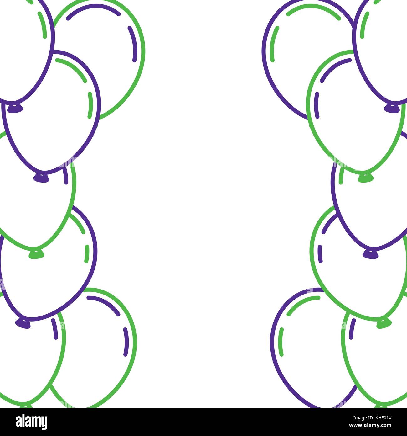 festive border balloons for decoration party card Stock Vector Image ...