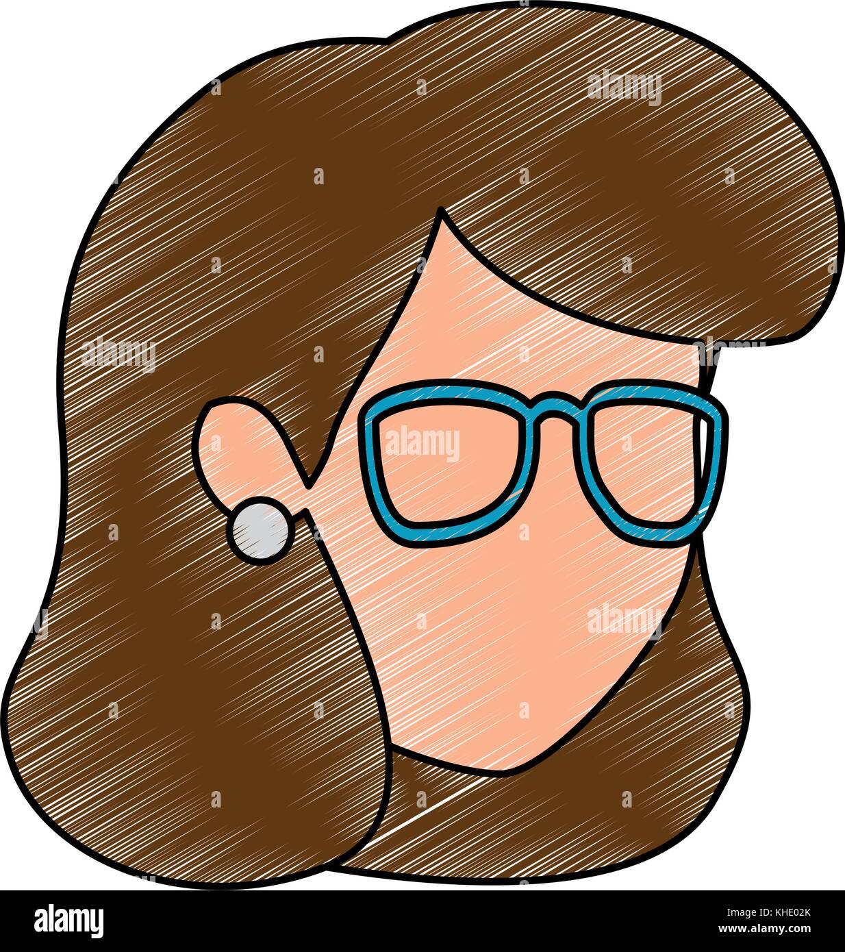 beautiful teacher female head avatar character vector illustration ...