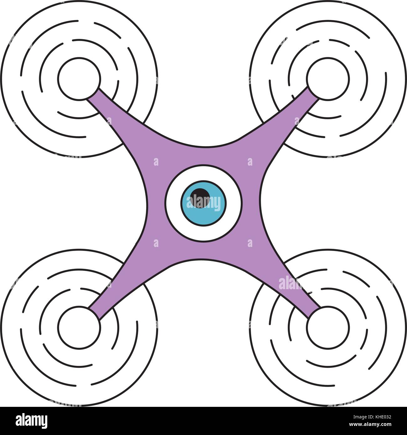 modern quadcopter drone with camera top view Stock Vector Image & Art ...