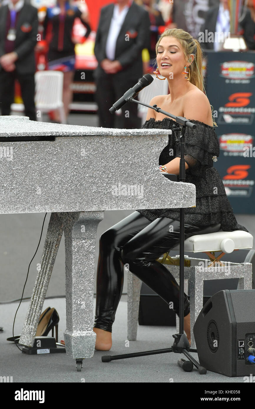 Delta Goodrem performs for the crowd and VIPs ahead of the start of the ...