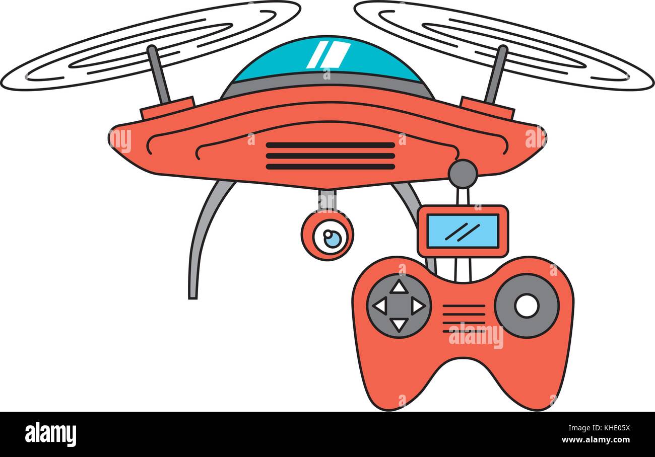 drone with remote control device technologies design Stock Vector Image ...