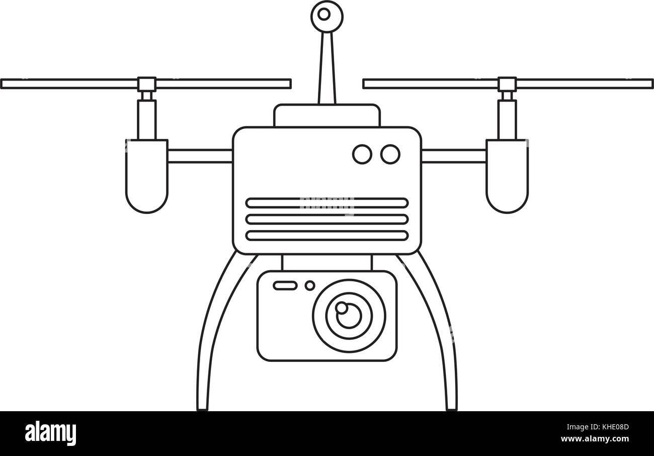 drone aerial camera remote propeller device Stock Vector Image & Art ...