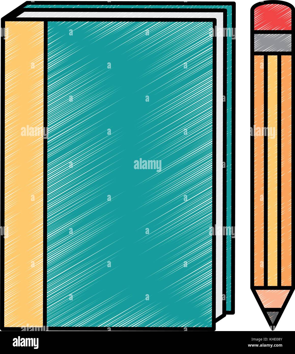 text book with pencil vector illustration design Stock Vector Image ...