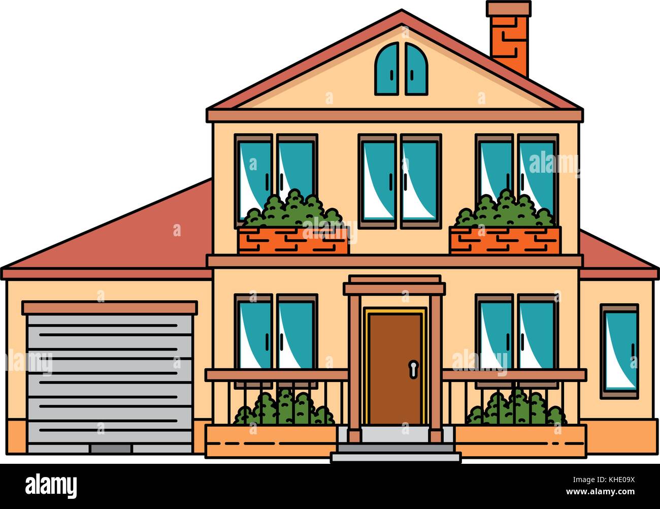 beautiful front of house vector illustration design Stock Vector Image ...