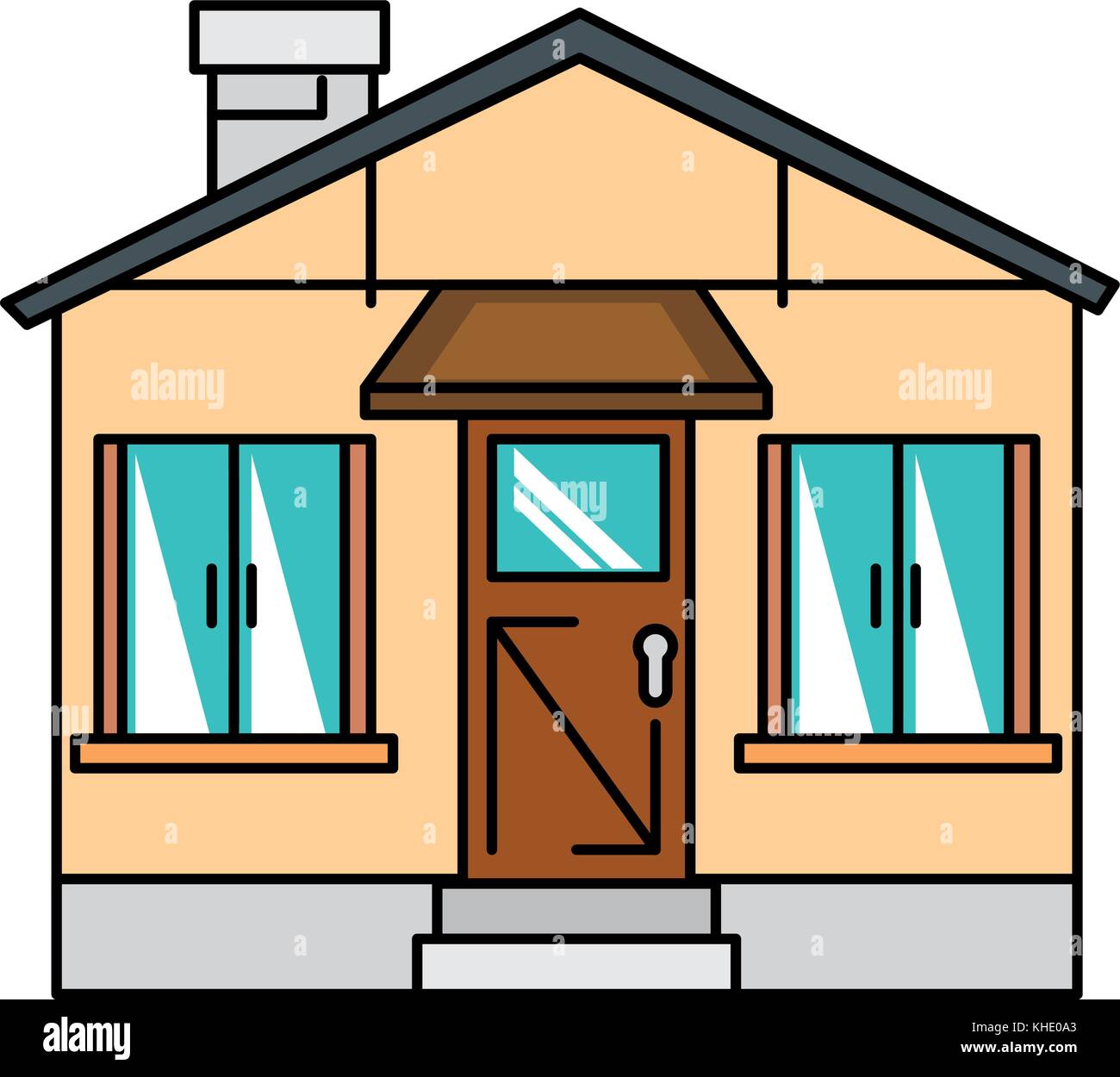 beautiful front of house vector illustration design Stock Vector Image ...