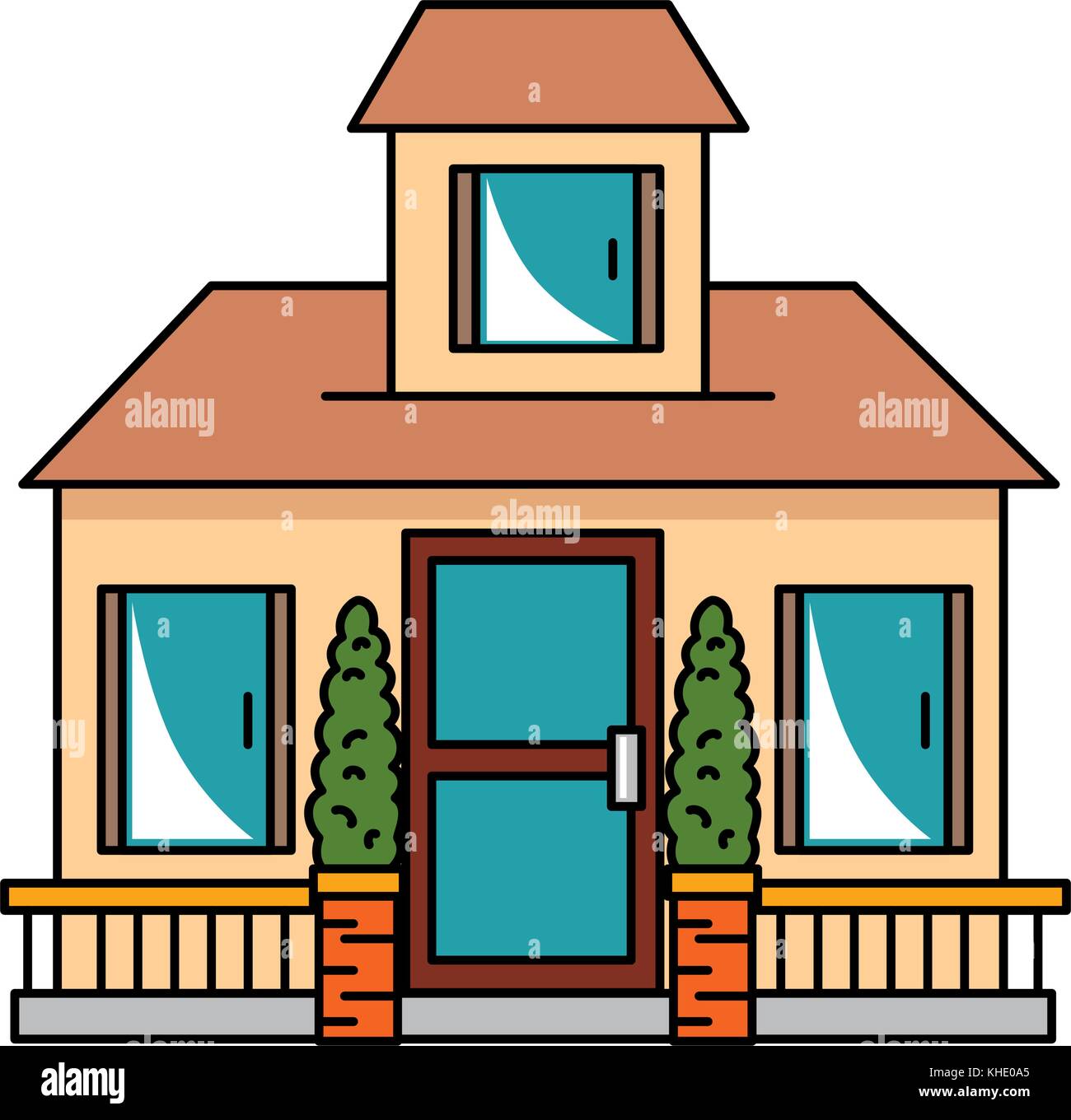 beautiful front of house vector illustration design Stock Vector Image ...