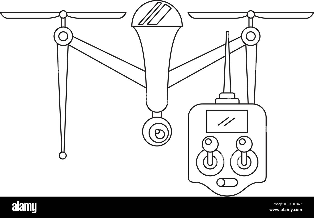 drone with remote control device technologies design Stock Vector Image ...