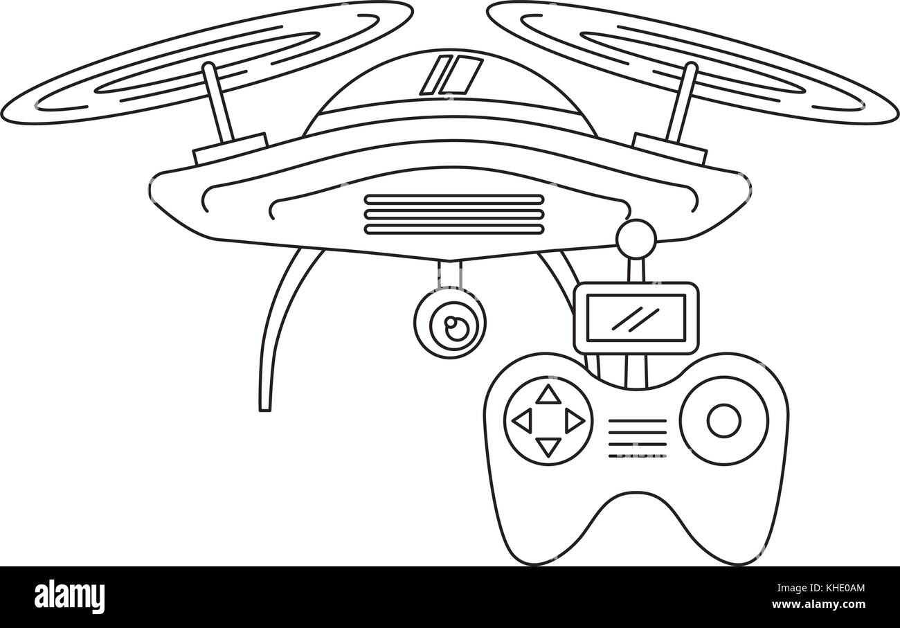 drone with remote control device technologies design Stock Vector Image ...