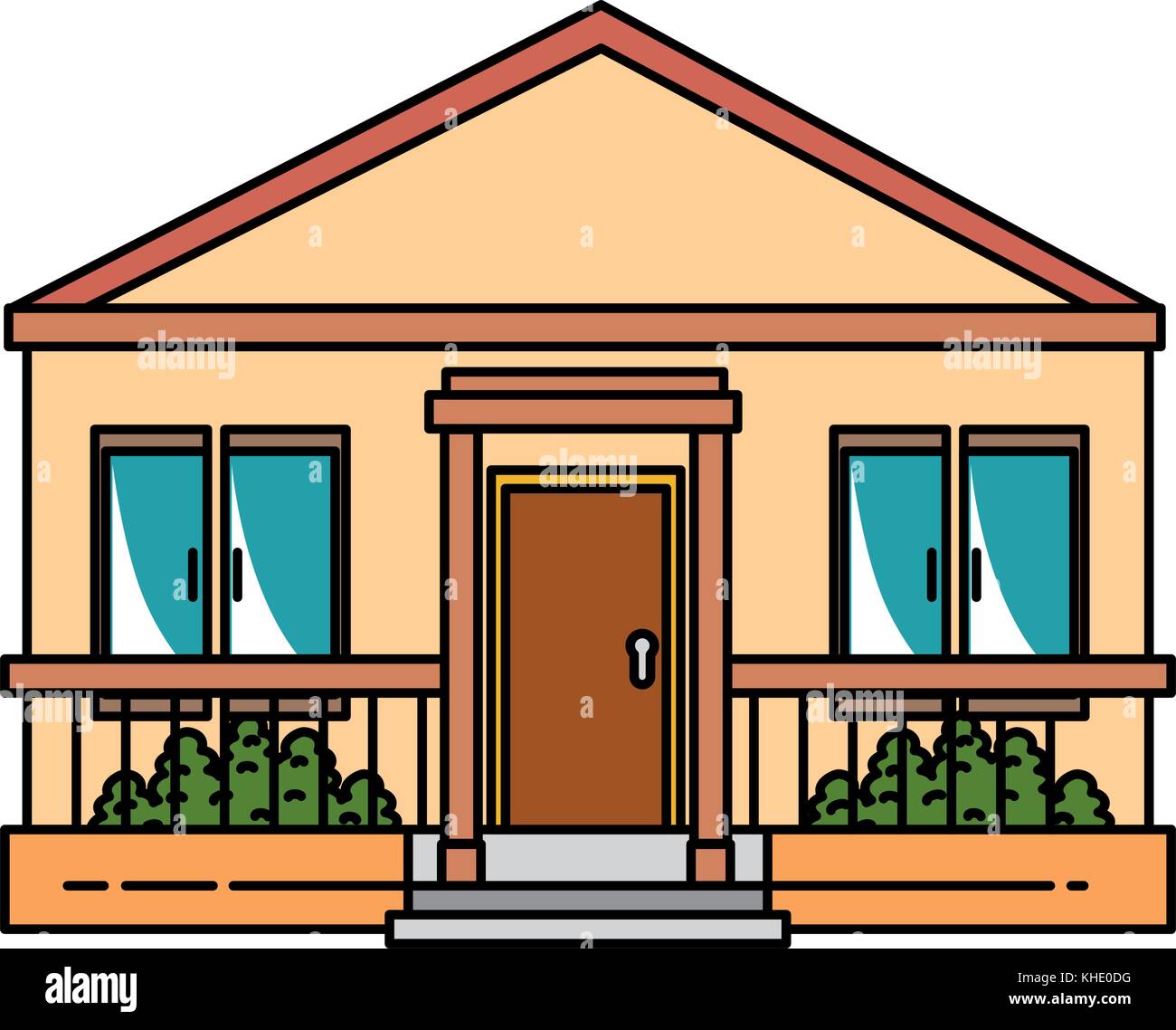 beautiful front of house vector illustration design Stock Vector Image ...