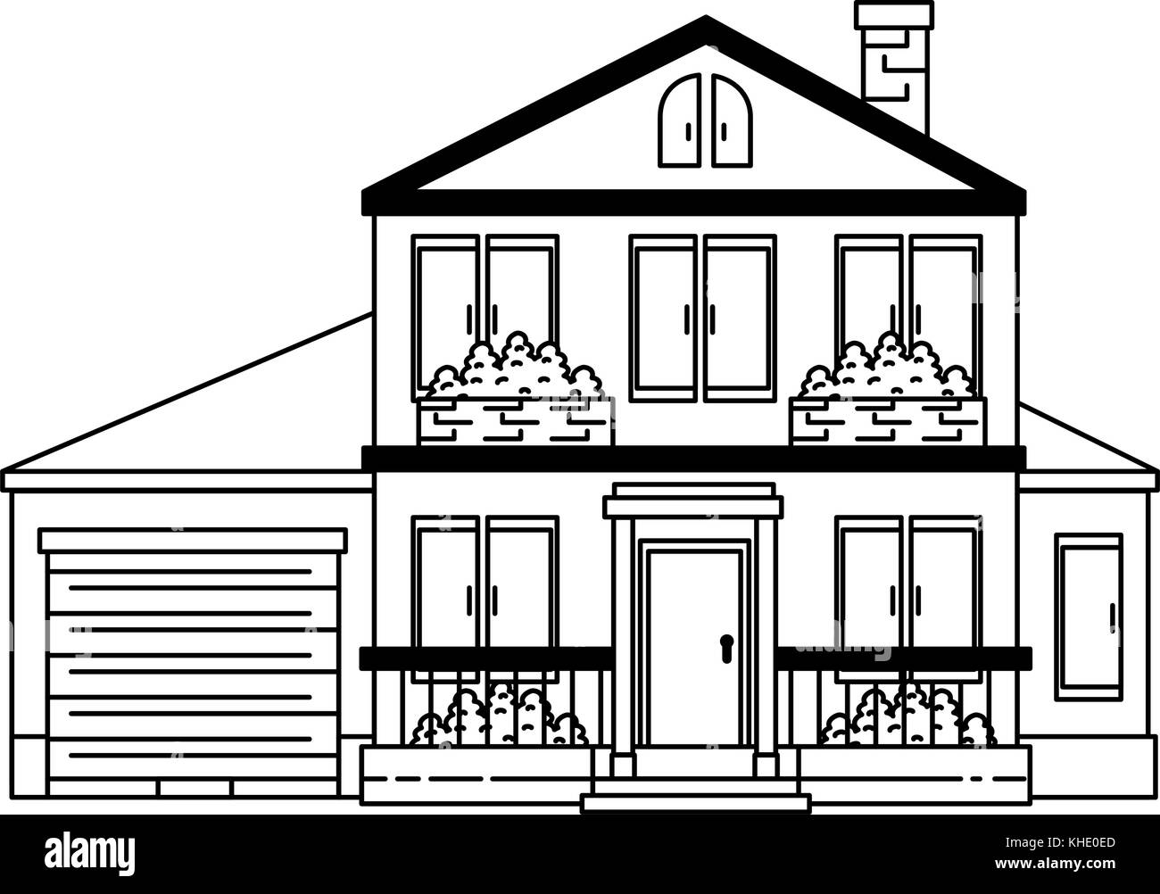 beautiful front of house vector illustration design Stock Vector Image ...