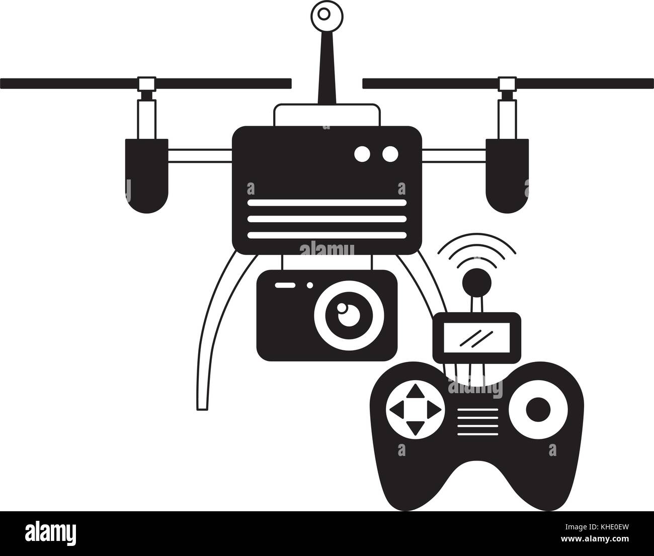 drone with remote control device technologies design Stock Vector Image ...