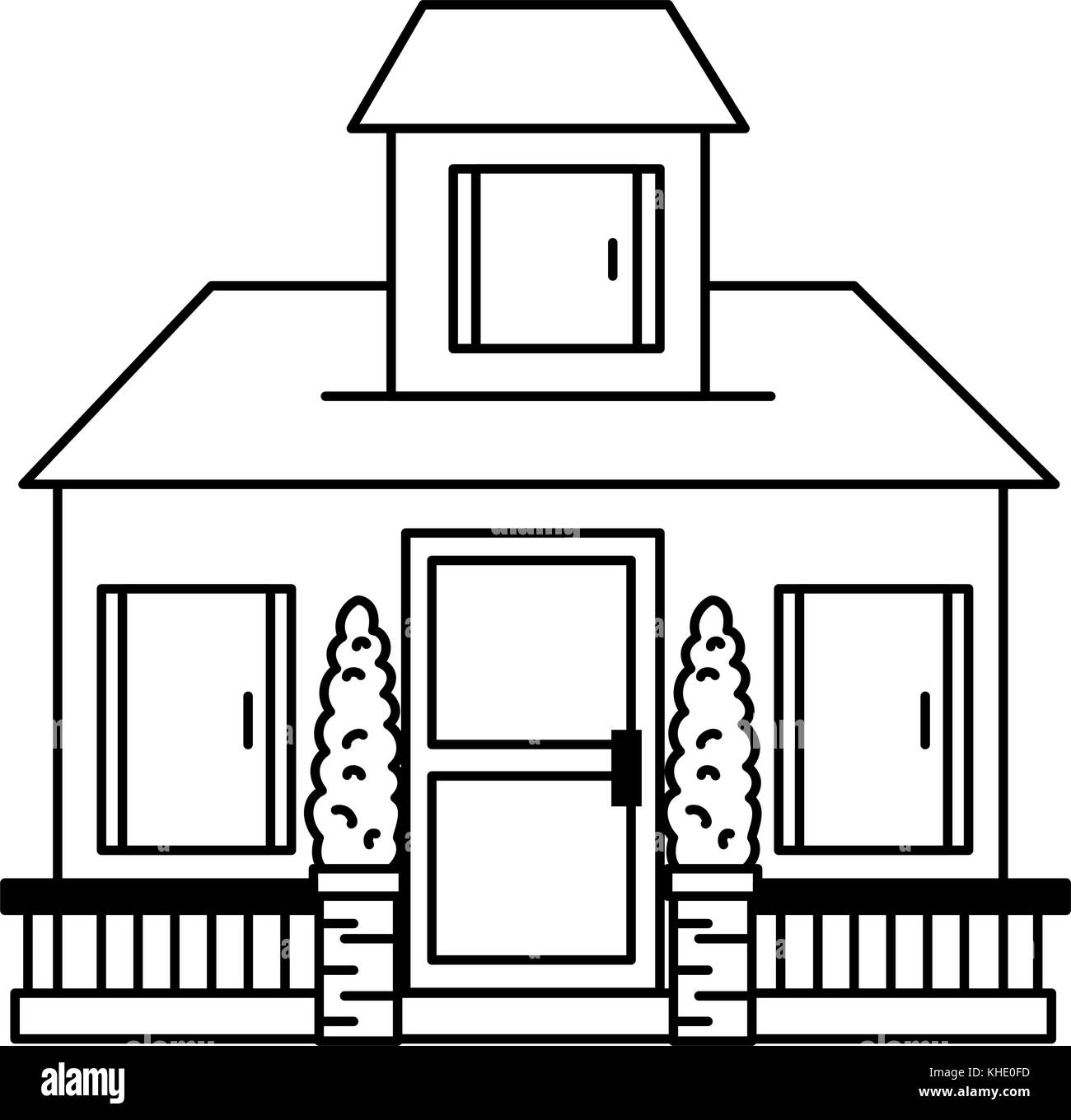 beautiful front of house vector illustration design Stock Vector Image ...