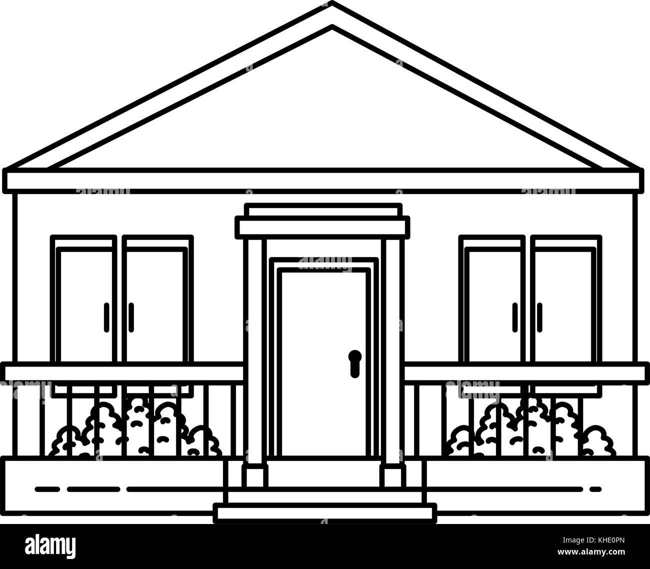 beautiful front of house vector illustration design Stock Vector Image ...