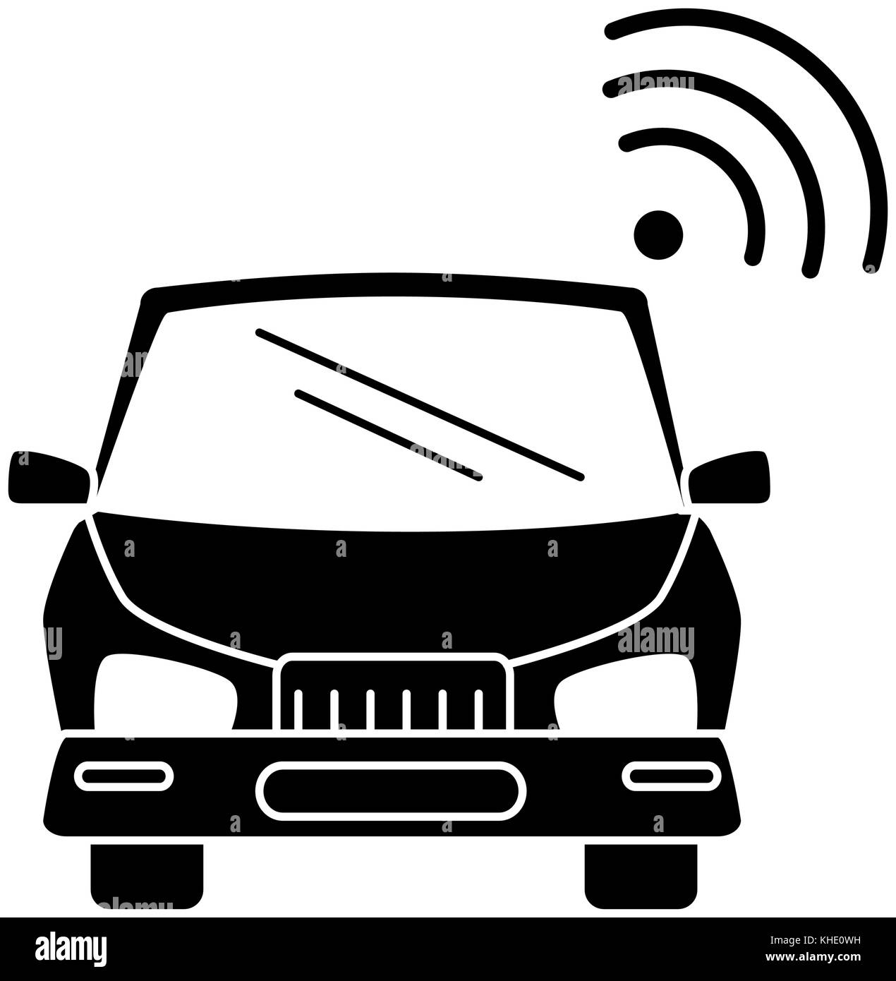car vehicle with wifi signal vector illustration design Stock Vector ...