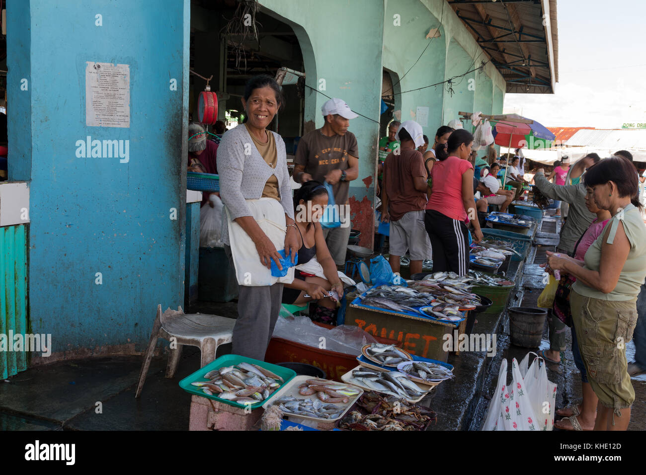 Asia, Philippines, Leyte, Ormoc City, Fish sellers in the fish market Stock Photo - Alamy