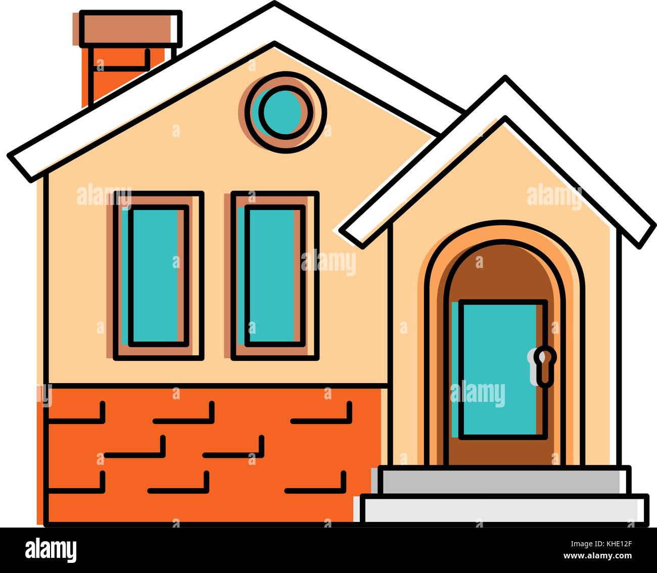 beautiful front of house vector illustration design Stock Vector Image ...