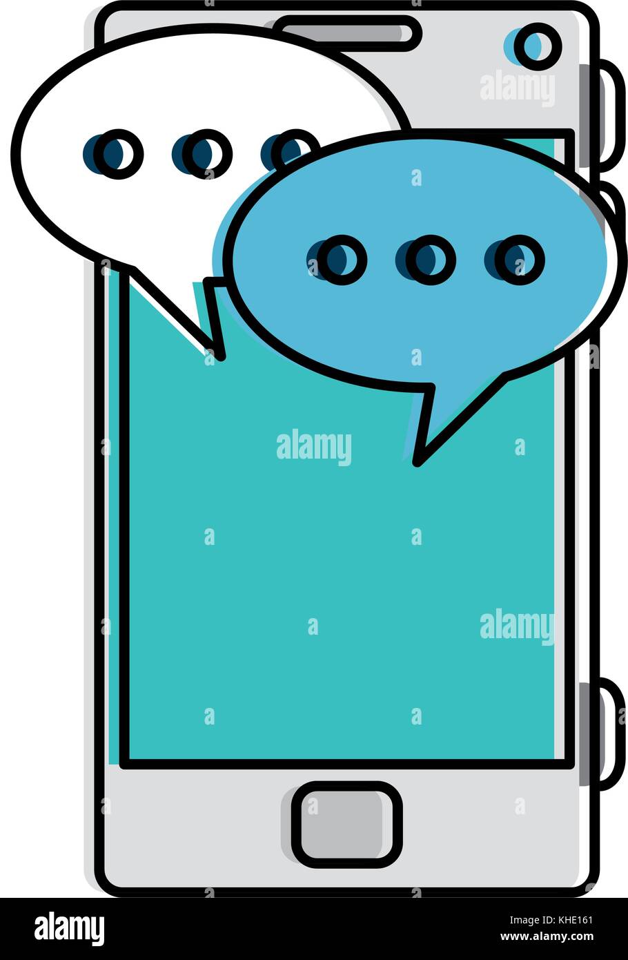 smartphone device with speech bubbles vector illustration design Stock ...