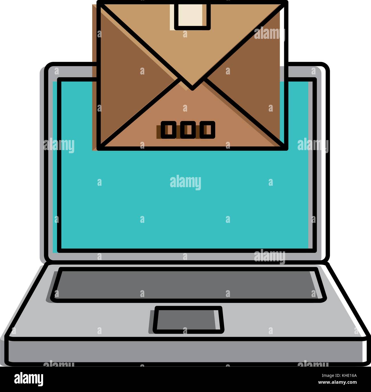 laptop computer with envelope vector illustration design Stock Vector ...