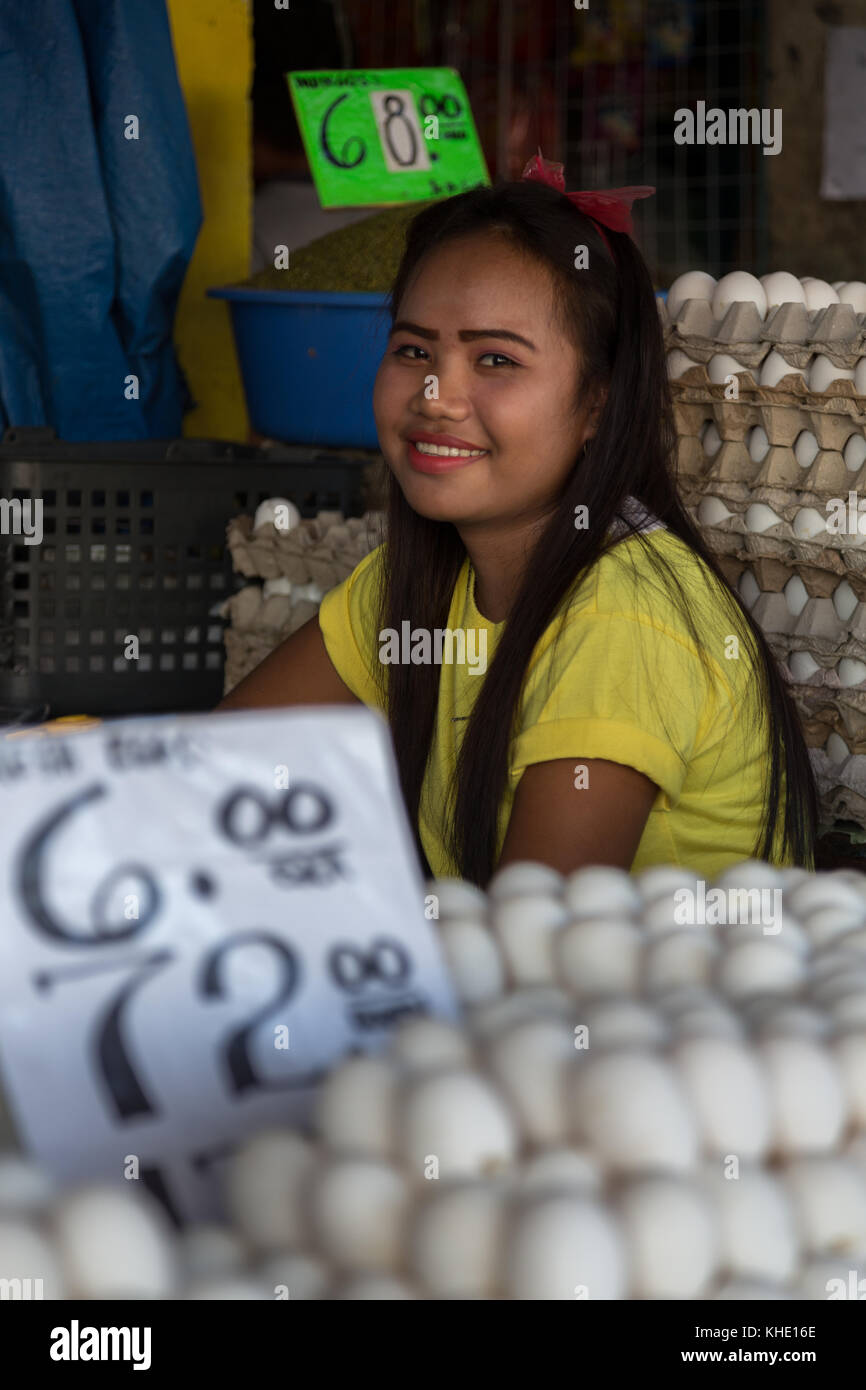 Asia, Philippines, Leyte, Ormoc City, Egg seller in the market Stock Photo - Alamy