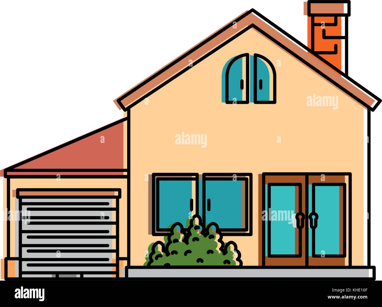 beautiful front of house vector illustration design Stock Vector Image ...